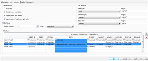 Get Alignment Deflection Angles Into A Table Autodesk Community