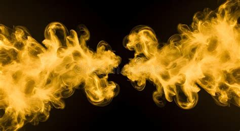 Abstract Golden Smoke Plumes On Black Background Stock Illustration Illustration Of People