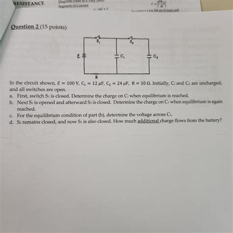 Solved Question 2 15 Points In The Circuit Shown ε100