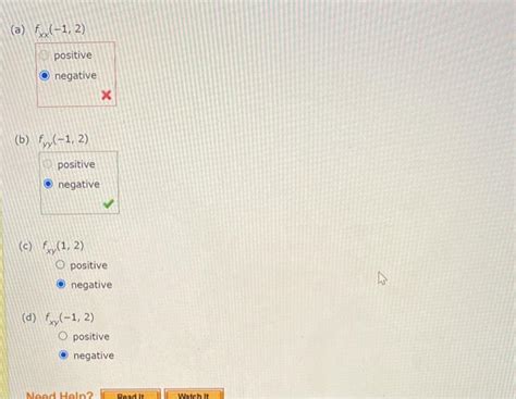 Solved Determine The Signs Of The Partial Derivatives For