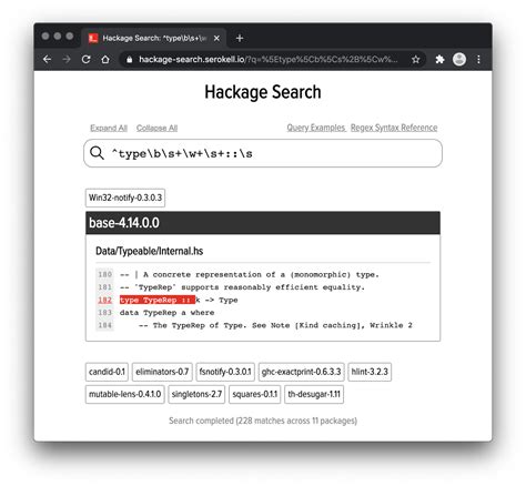 Hackage Search Regex Based Online Code Search