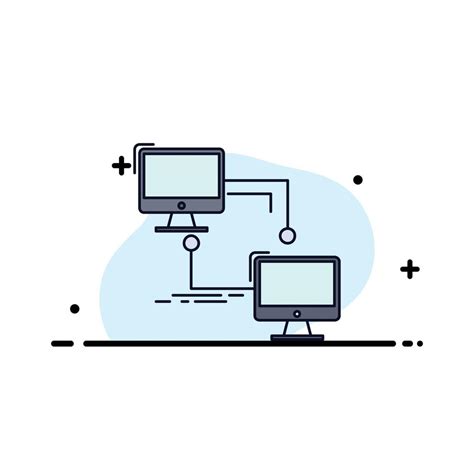 Local Lan Connection Sync Computer Flat Color Icon Vector 14669307
