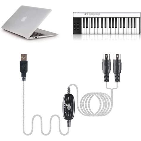 USB To MIDI Cable Converter In PC To Synthesizer Music Studio Keyboard Interface Wire Plug