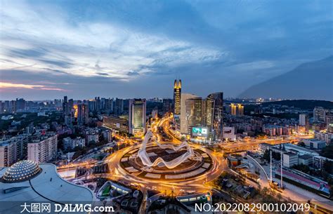 武汉光谷广场综合体美丽夜景摄影图片大图网图片素材