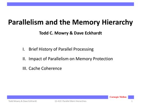 Parallelism And The Memory Hierarchy