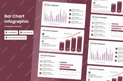 바 차트 인포그래픽 프리미엄 벡터