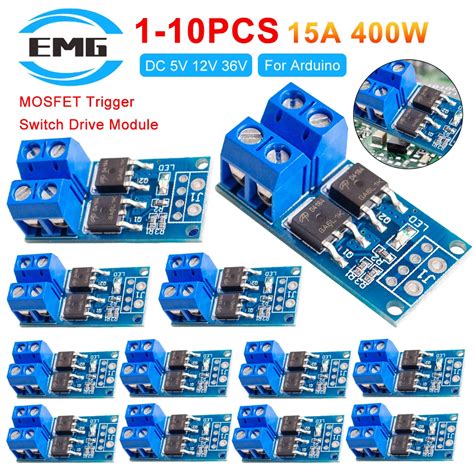 1 10pc 15a 400w mos fet trigger switch drive module pwm regulator control panel for arduino
