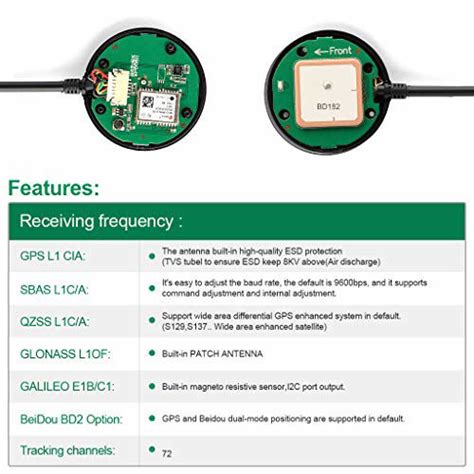 Getuscart Gps Compass Module Neo M8n Gps Bds Module Precision Apm