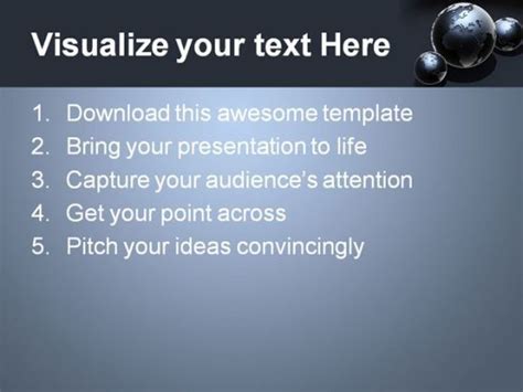 Map With Globe Powerpoint Template 0810