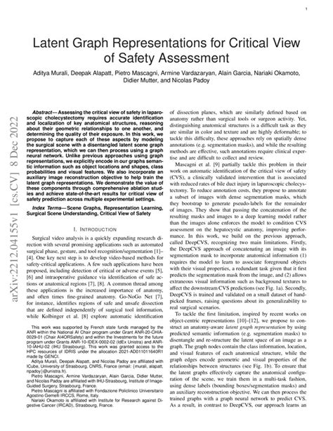 Latent Graph Representations For Critical View Of Safety Assessment