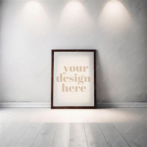 프레임 된 일러스트레이션으로 포스터를위한 모크업 Psd 내부 프레임 렌더링에서 예술 작품을 보여줍니다 프리미엄 Psd 파일