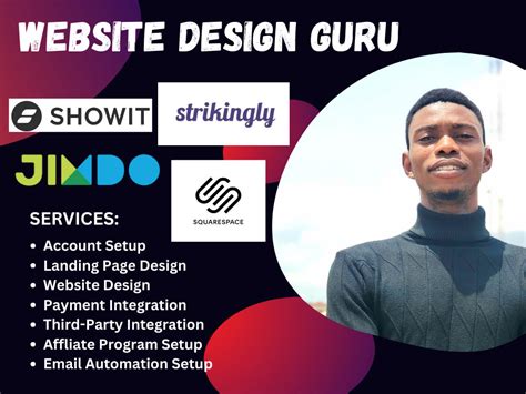 a customized landing page website design using jimdo strinkingly showit upwork
