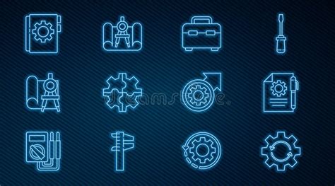 set line gear and arrows as workflow document settings pen toolbox