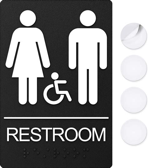 Washroom Sign Bathroom Signs For Business Unisex Restroom Sign For
