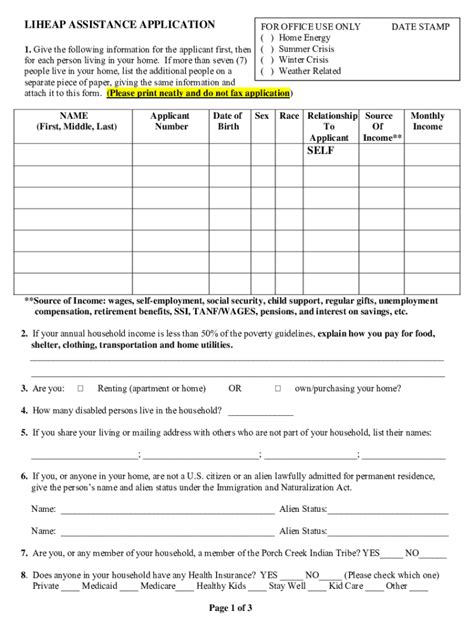 Liheap Application Form Printable Printable Form 2024