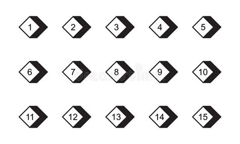 Vector Square Shape Bullet Point Numbers Stock Illustration