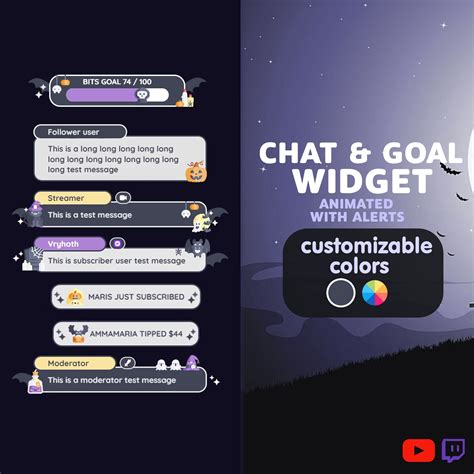 P2U Customizable Chat Widget Goal Halloween Cute Spooky Terror Stream