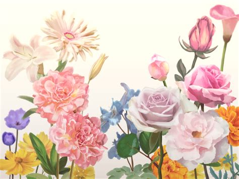 다난의 빈티지 꽃 브러쉬 픽셀플러스