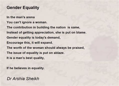 Poems About Gender Equality Call For Participation For Poem