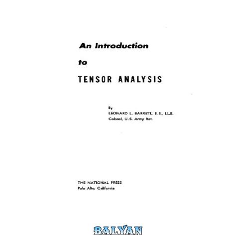 مقدمه ای بر تحلیل تانسور وبلاگ کتابخانه دیجیتال بلیان