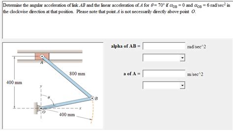 Determine The Angular Acceleration Of Link AB And The Chegg Com