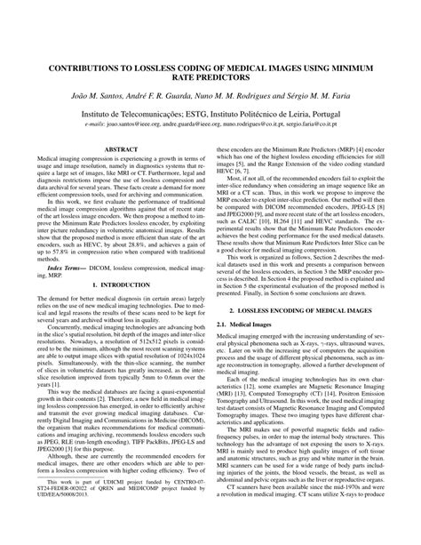 Pdf Contributions To Lossless Coding Of Medical Images Using Minimum