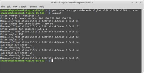 Implement Translation Sheer Rotation And Scaling Transformations On