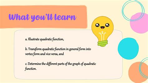 Parts Of Quadratic Function And Transforming To General Form To Vertex Form And Vice Versa Pptx