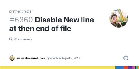 Disable New Line At Then End Of File · Issue 6360 · Prettierprettier