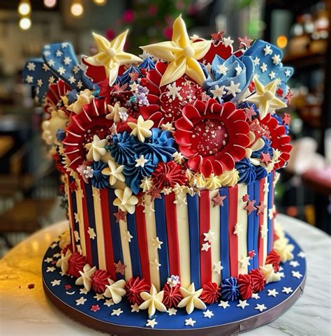 4th Of July Cake Idea American Themed Cake Patriotic Birthday Cake