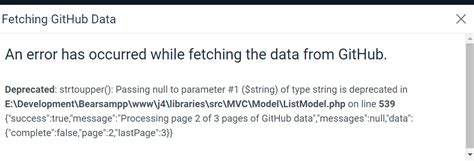 An Error Has Occurred While Fetching The Data From Github · Issue 346 · Joomla Extensions