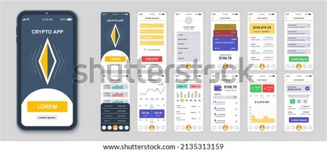 Set Ui Ux Gui Screens Cryptocurrency Stock Vector Royalty Free Shutterstock