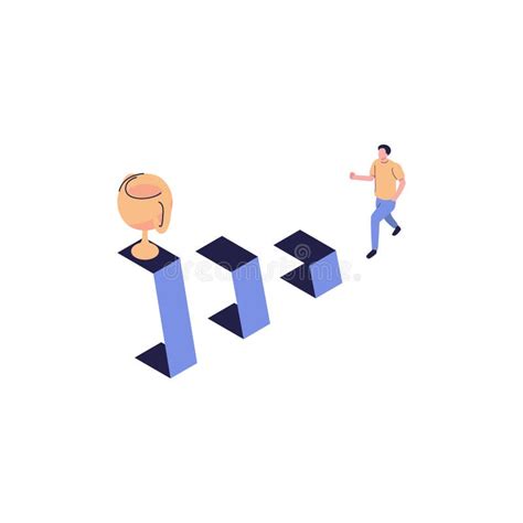People Run To Their Goal On The Column Of Columns Move Up Motivation