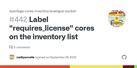 Label Requires License Cores On The Inventory List Issue 442