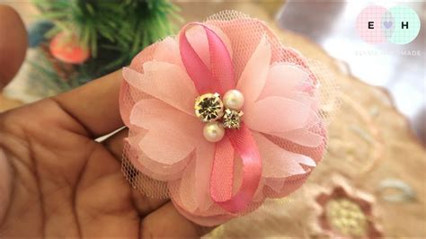 آموزش ساخت گل بسیار جالب با پارچه ساتن و تور ویدئو ویراز