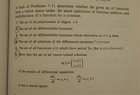 solved of problems 7 11 determine whether the given set of