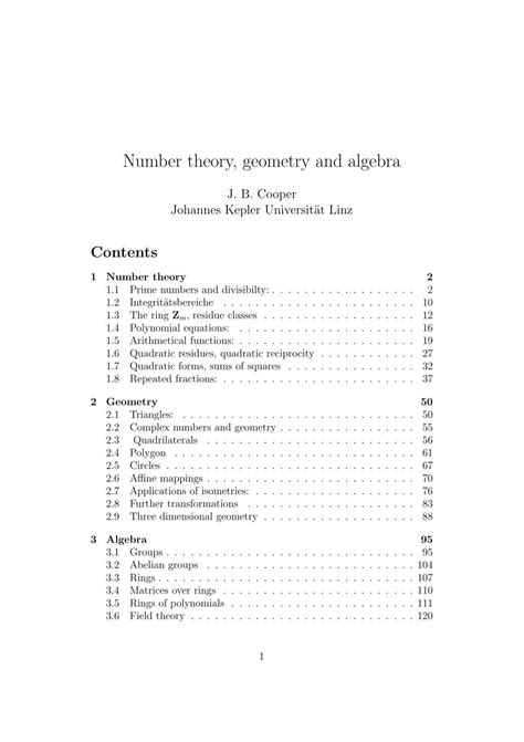 Number Theory Geometry And Algebra Dynamics Approx Jku At