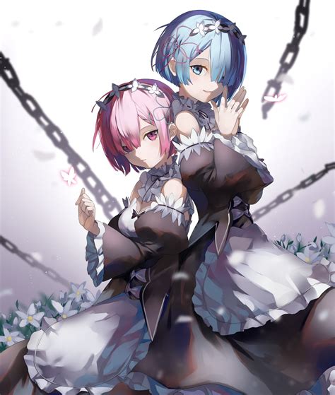 Anime Anime Girls Blue Eyes Short Hair Re Zero Kara Hajimeru Isekai Seikatsu Rem Re Zero