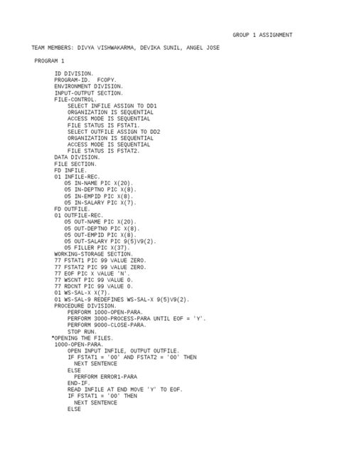 Final Assignment Group 1 Cobol Pdf Information Technology Software Engineering