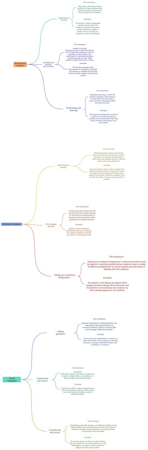 Metacognitive Strategies Affective Strategies Social Strategies