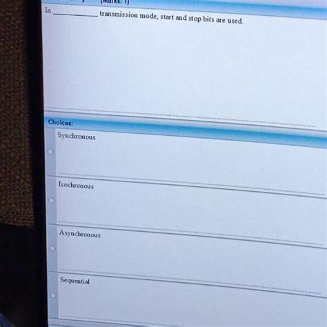 Solved In Transmission Mode Start And Stop Bits Are