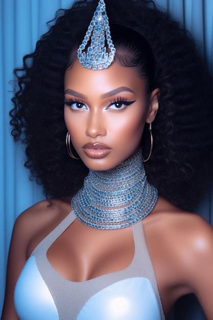 Premium Ai Image Balck Woman Model With Curly Hair In Erotic Outfit Premium Ai Image Balck Woman Model With Curly Hair In Erotic Outfit