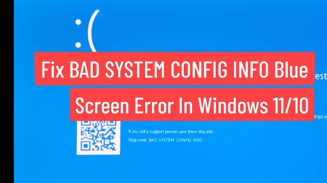 Solución Reparar error BSOD Bad System Config Info en Windows Mundowin