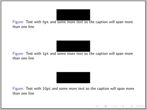 how to obtain specific distance between image and caption in beamer