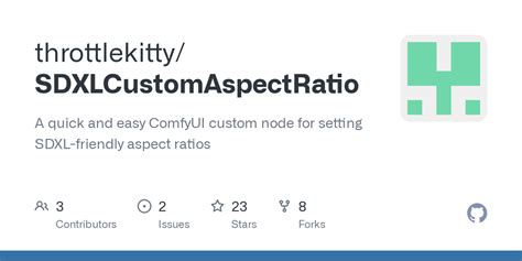 Github Throttlekittysdxlcustomaspectratio A Quick And Easy Comfyui