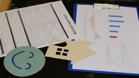 Approved Loan Application Concept Smiley Over The Documents Stock