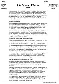 Interference Of Waves By Digital Science Lesson TPT