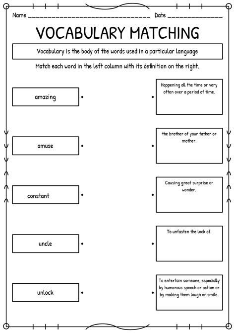 Vocabulary Test Maker Free Printable