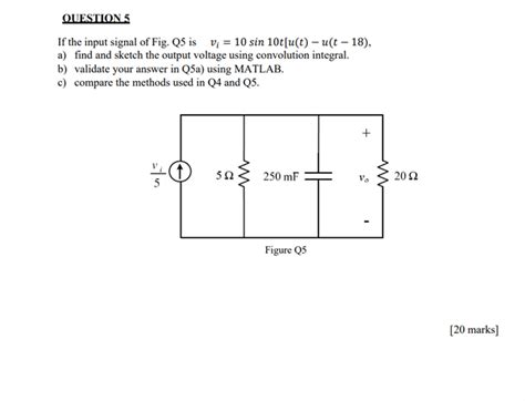 If The Input Signal Of Fig Q5 Is Chegg