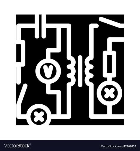 Electric Circuit Electrical Engineer Glyph Icon Vector Image